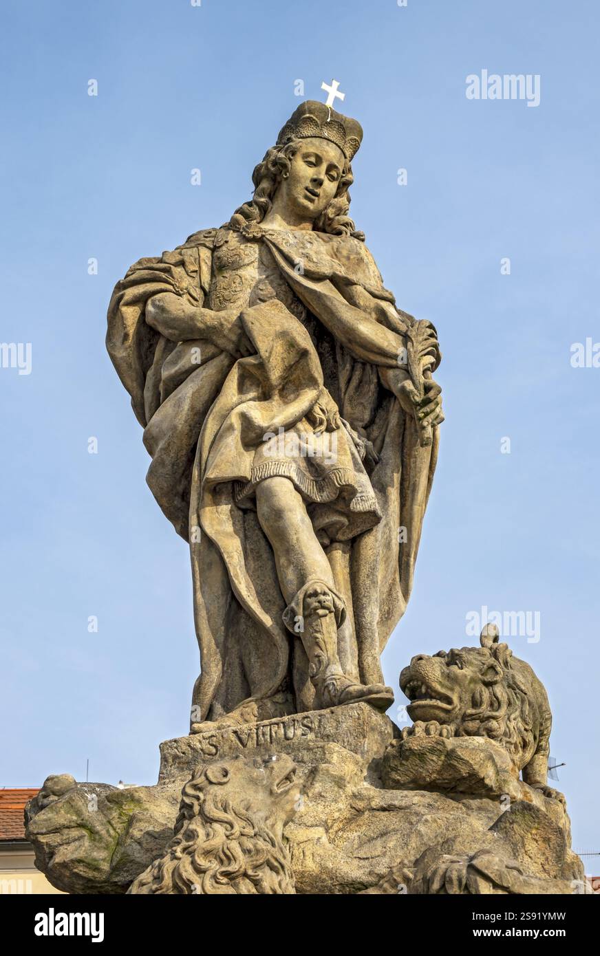 Statue of st. Vitus, Charles Bridge, Prague - Praha, Czech Republic ...