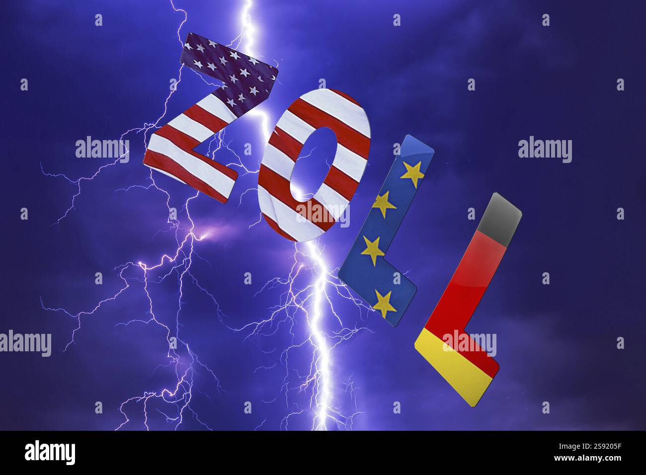 Symbolic image, free trade, USA, Donald Trump, impending tariff ...