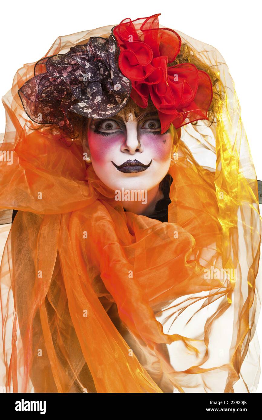 Pantomime with theatrical make-up. Studio recording Stock Photo - Alamy