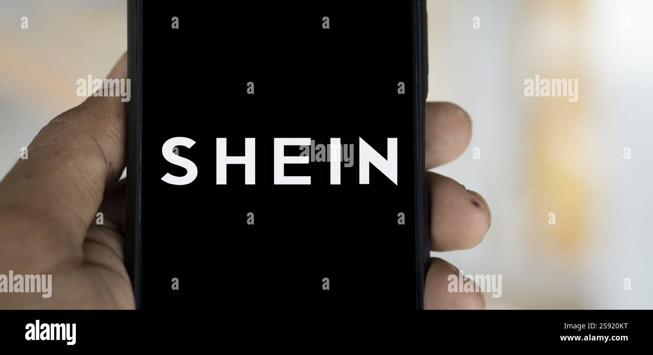 Dhaka, bangladesh- 26 Nov 2024: Shein logo is displayed on smartphone ...