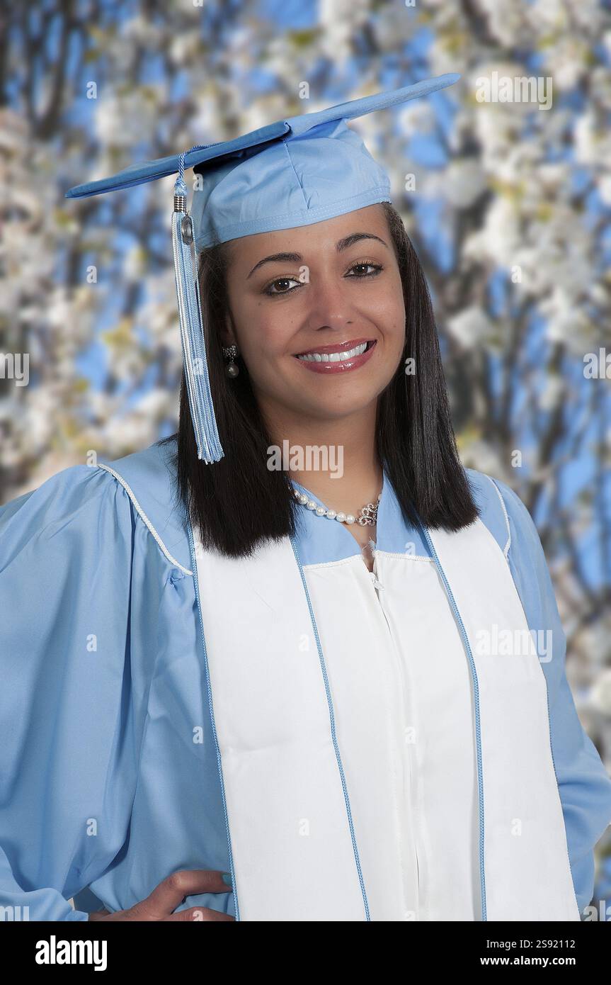 Young black African-American woman in her graduation gown Stock Photo ...