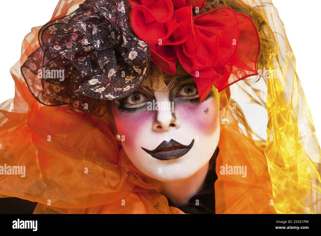 Pantomime with theatrical make-up. Studio recording Stock Photo - Alamy