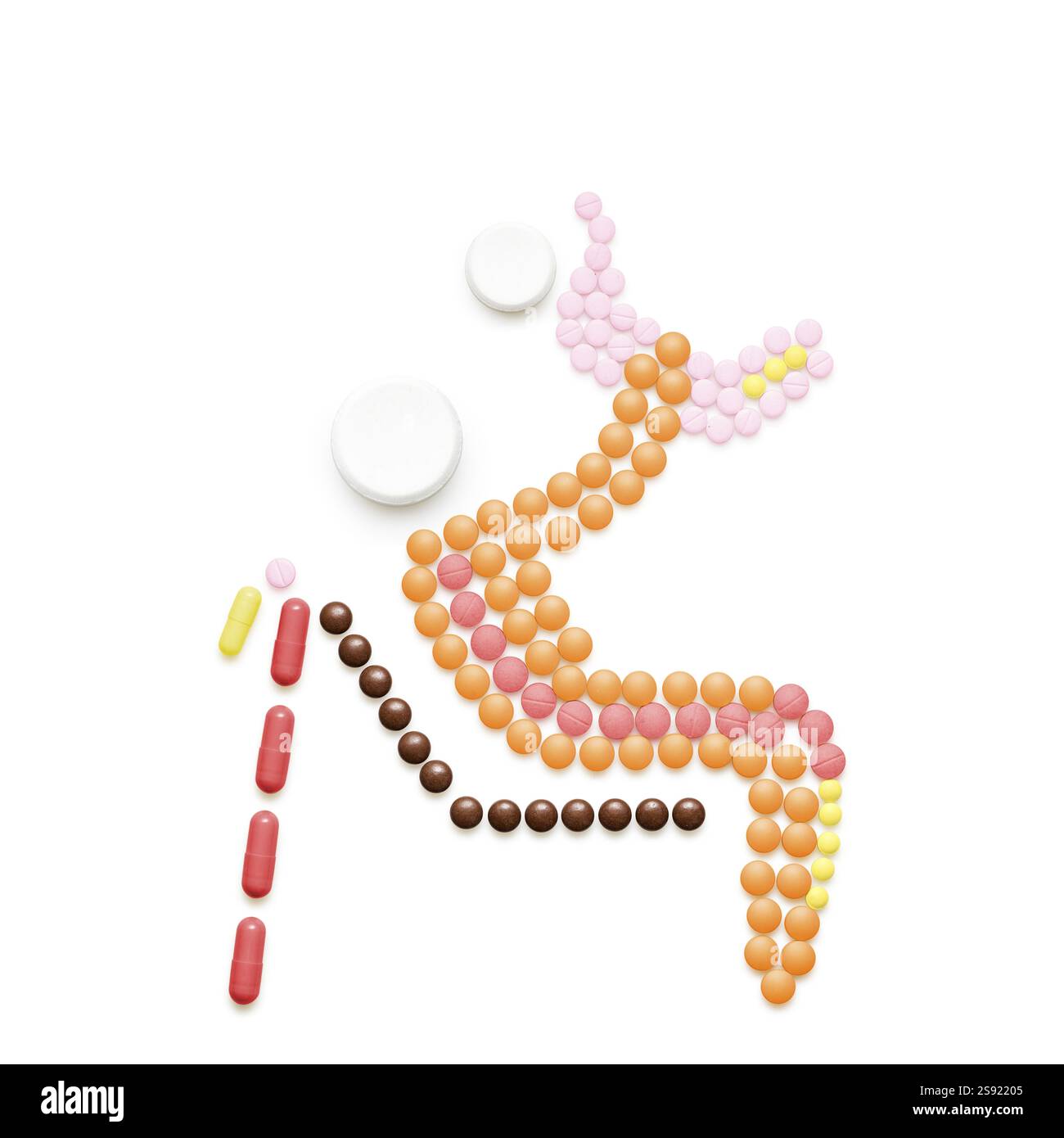 Creative medicine and healthcare concept of drugs, grandparents with ...