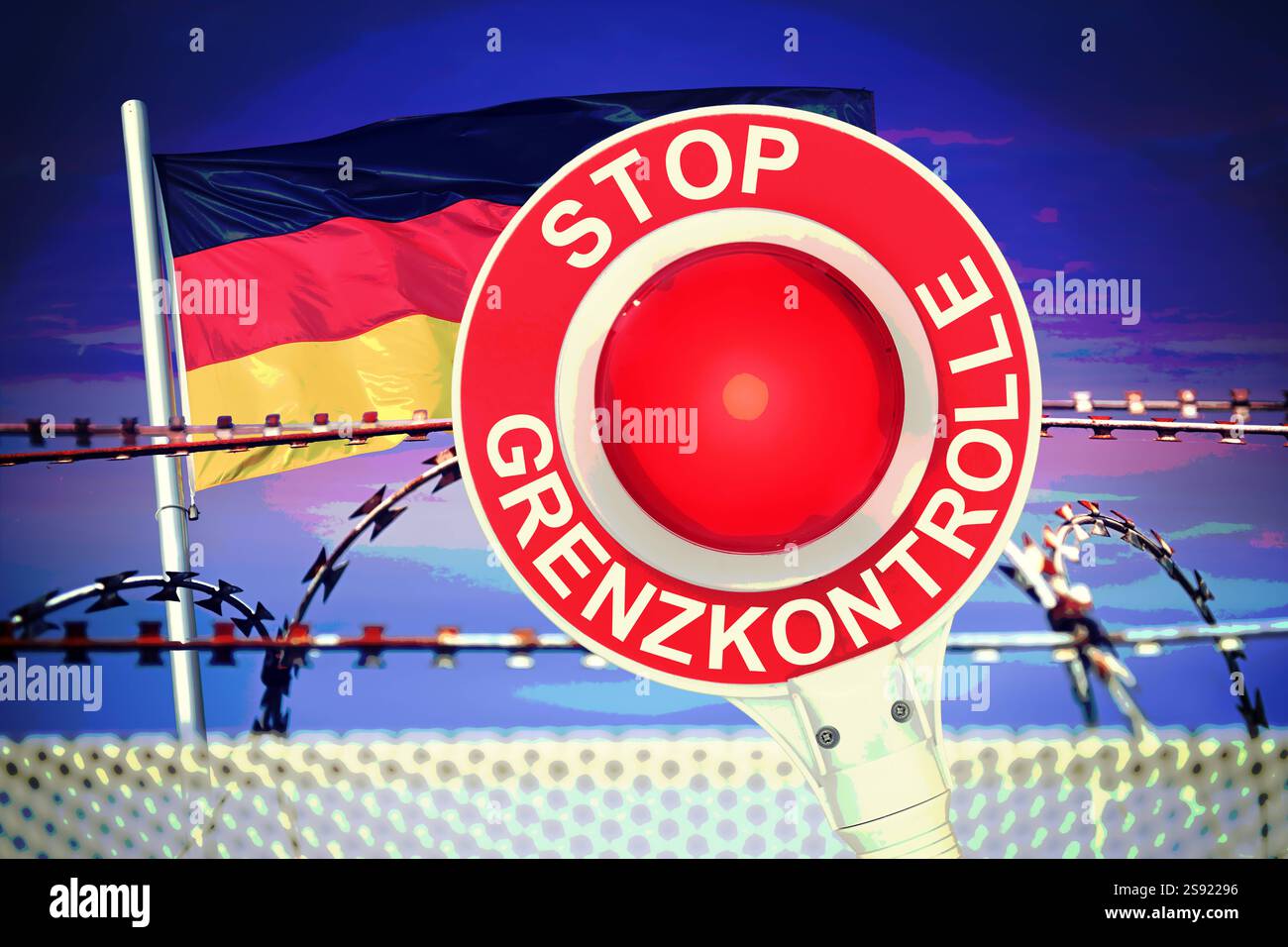 Symbolic photo for border controls at the german national borders hi ...