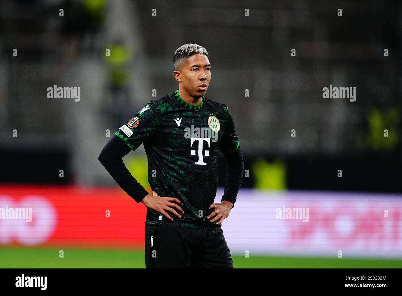 January 23 2025: Matheus Saldanha (Ferencvaarosi TC) looks on during a ...