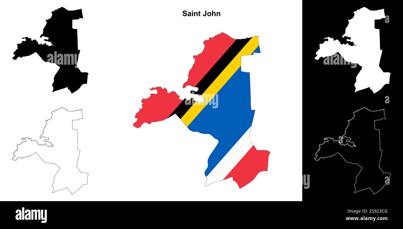 Saint John parish outline map set Stock Vector Image & Art - Alamy
