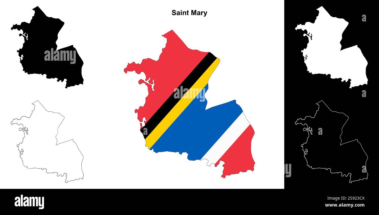 Saint Mary parish outline map set Stock Vector Image & Art - Alamy