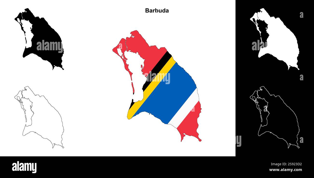 Barbuda parish outline map set Stock Vector Image & Art - Alamy