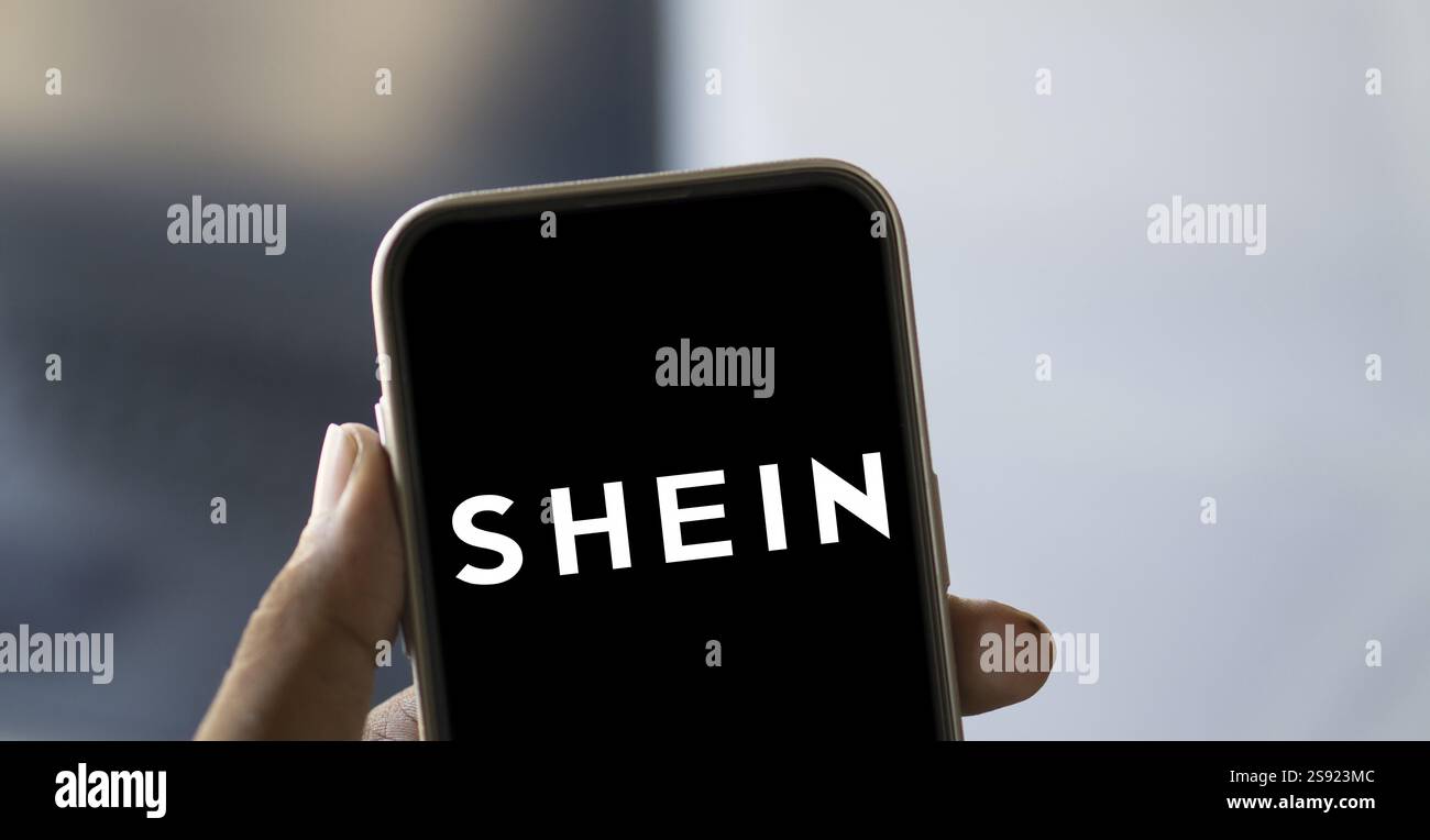 Dhaka, bangladesh- 26 Nov 2024: Shein logo is displayed on smartphone ...