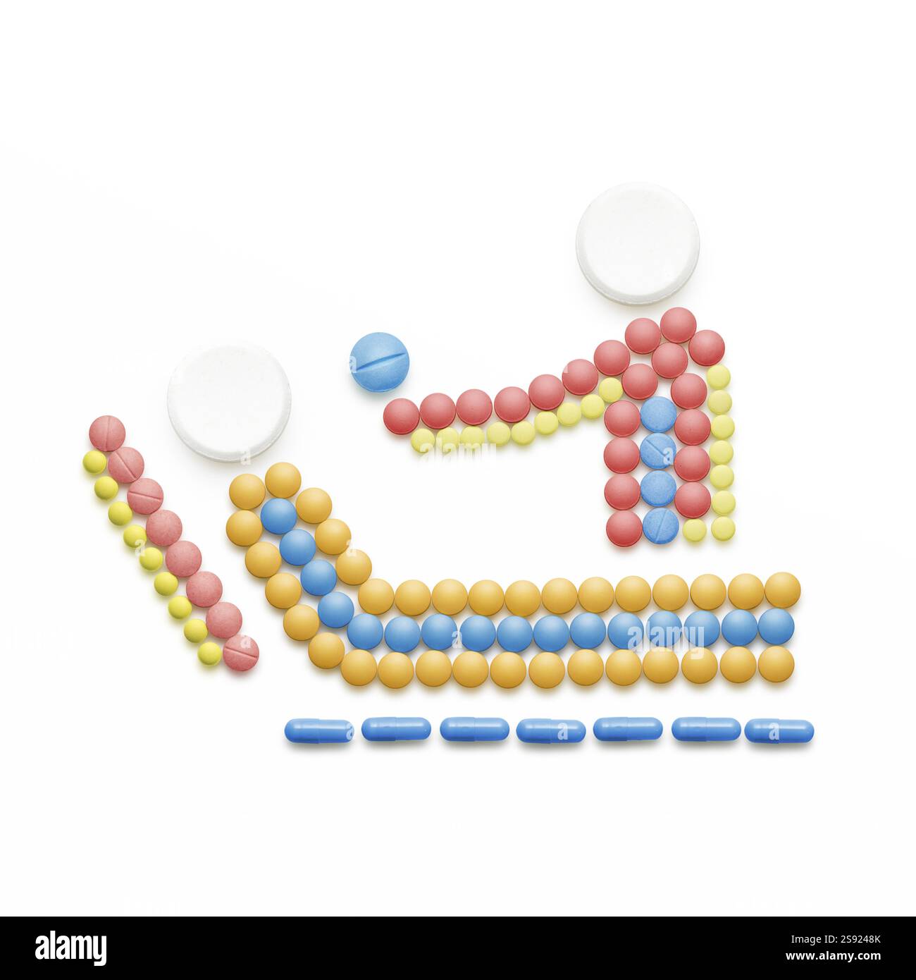 Creative medicine and healthcare concept made of drugs and pills ...