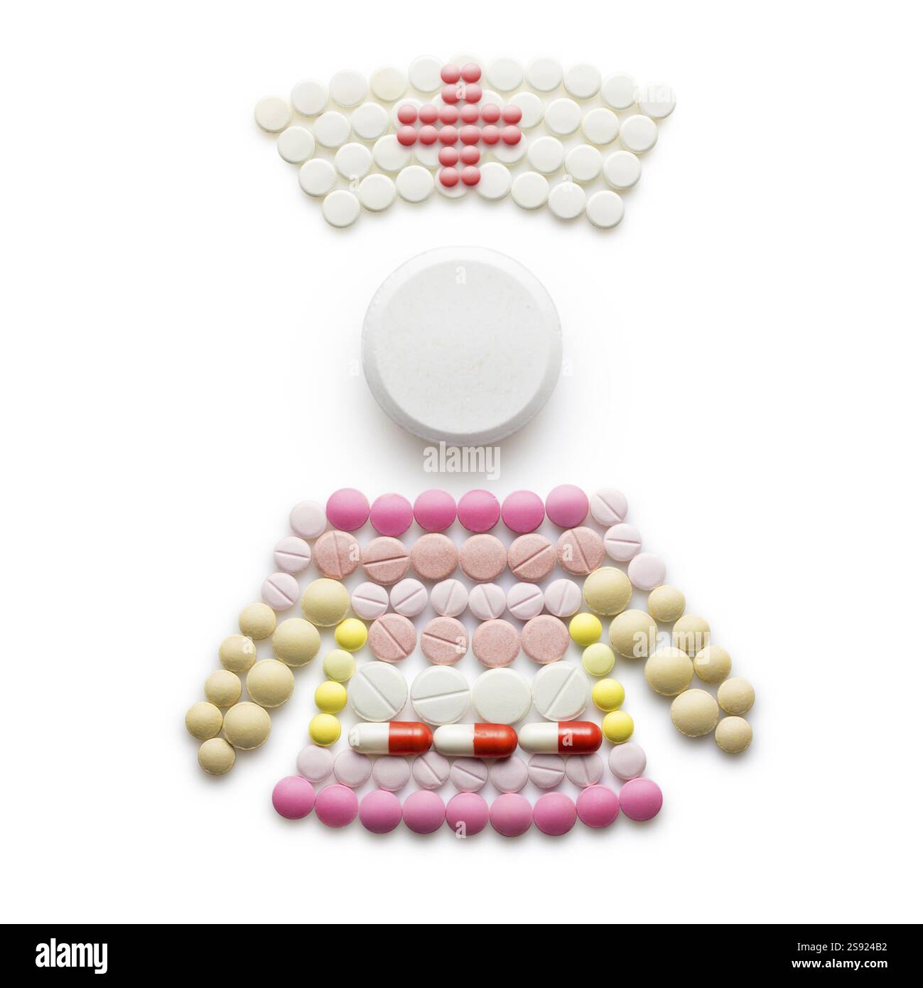 Woman doctor pills in Cut Out Stock Images & Pictures - Alamy