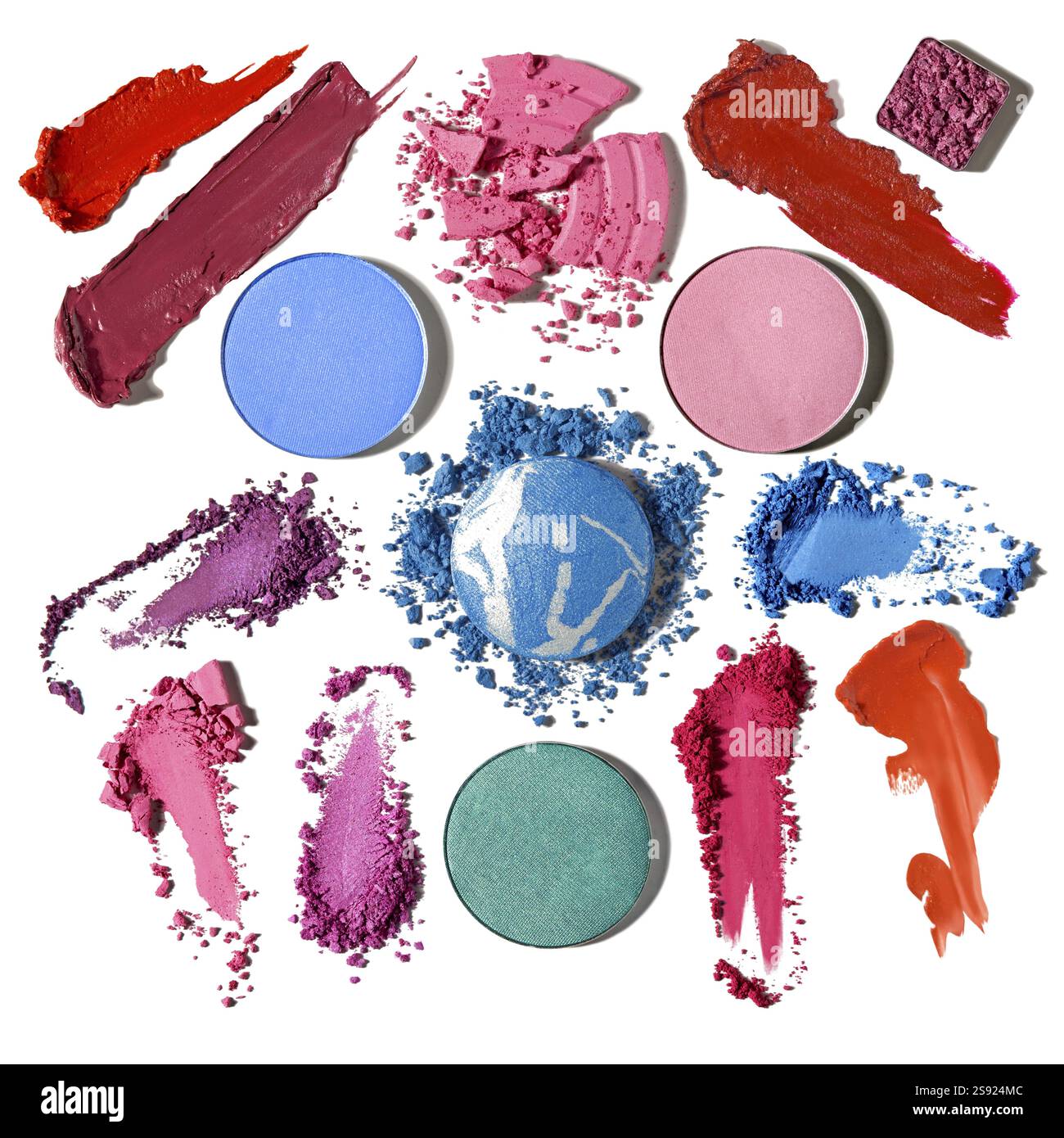Creative concept photo of cosmetics swatches beauty products mix ...