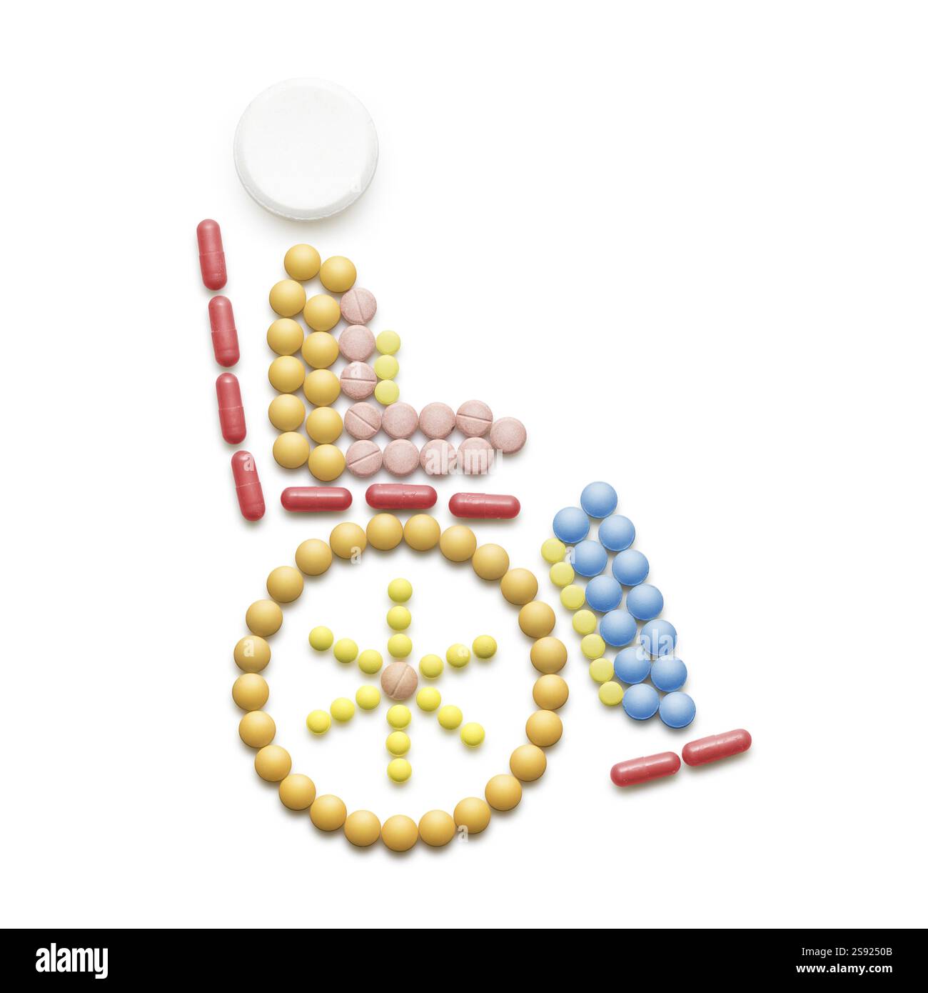Creative medicine and healthcare concept of drugs and pills, against ...