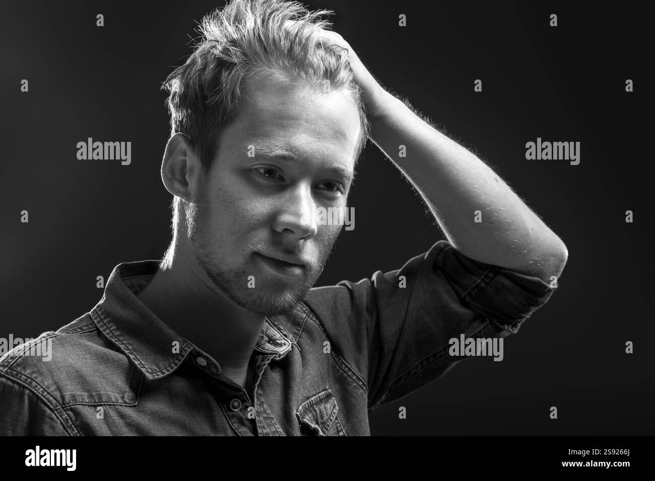 Photo cute young man Black and White Stock Photos & Images - Alamy