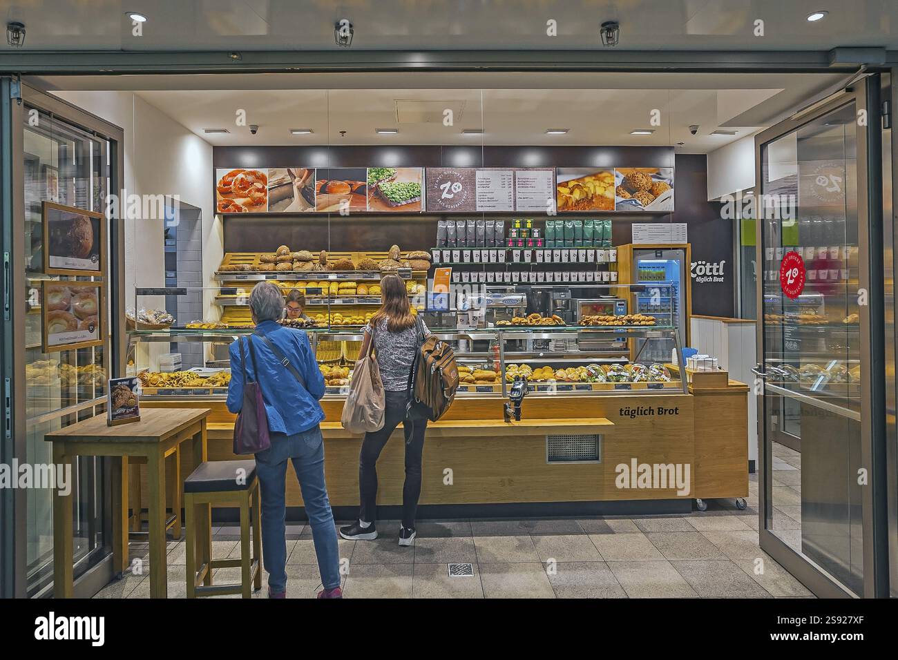 Bakery in the underground station, Schwanthalerhoehe, Munich, Upper ...