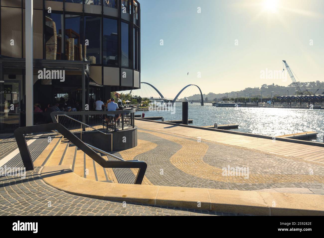 An image of the Elizabeth Quay Bridge at Perth Western Australia Stock ...
