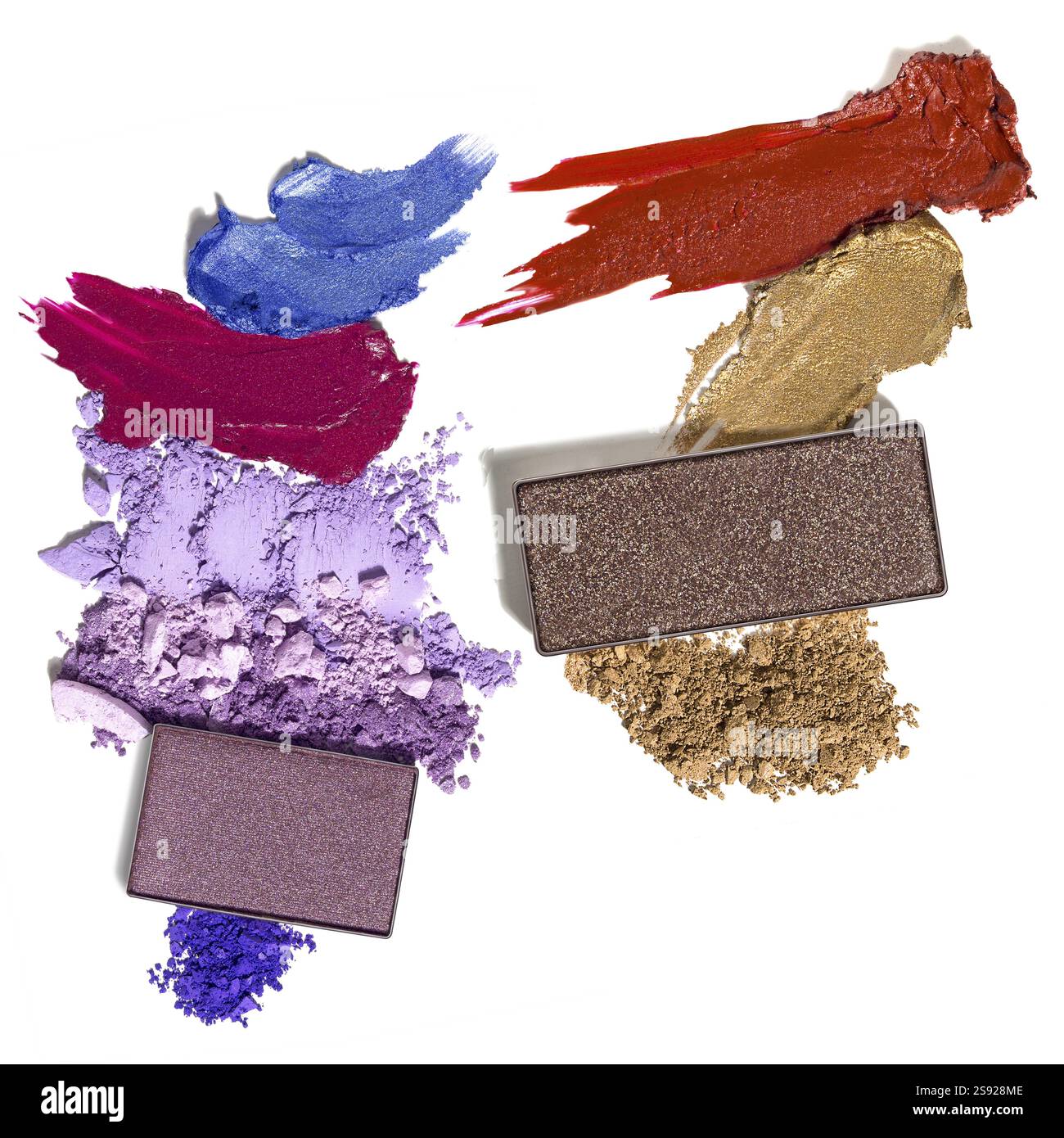 Creative concept photo of cosmetics swatches beauty products lipstick ...