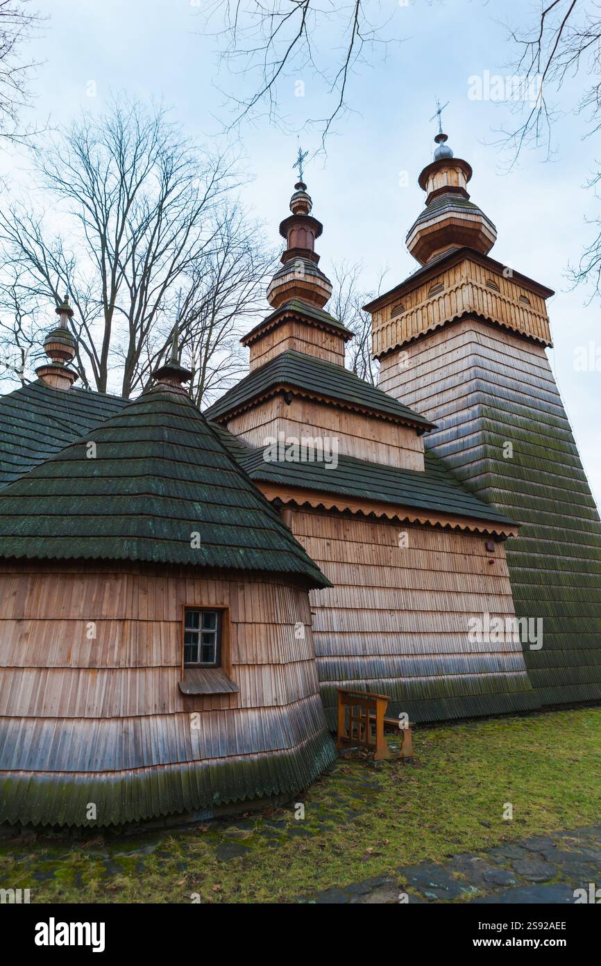Greek Catholic former wooden Lemko Orthodox church in Powroźnik. UNESCO ...