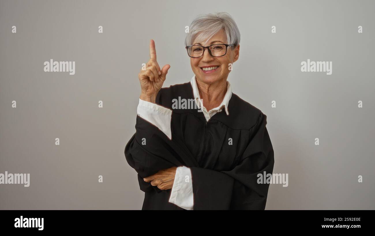 Woman judge gray hair glasses hi-res stock photography and images - Alamy