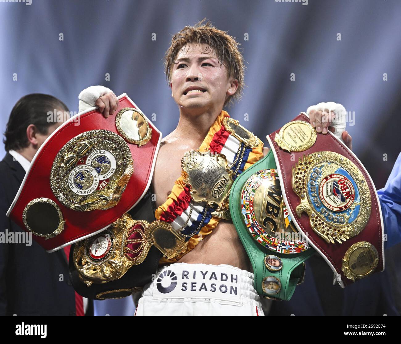 Tokyo's Ariake Arena. Jan. 24, 2025, Undisputed super bantamweight boxing world champion Naoya ...