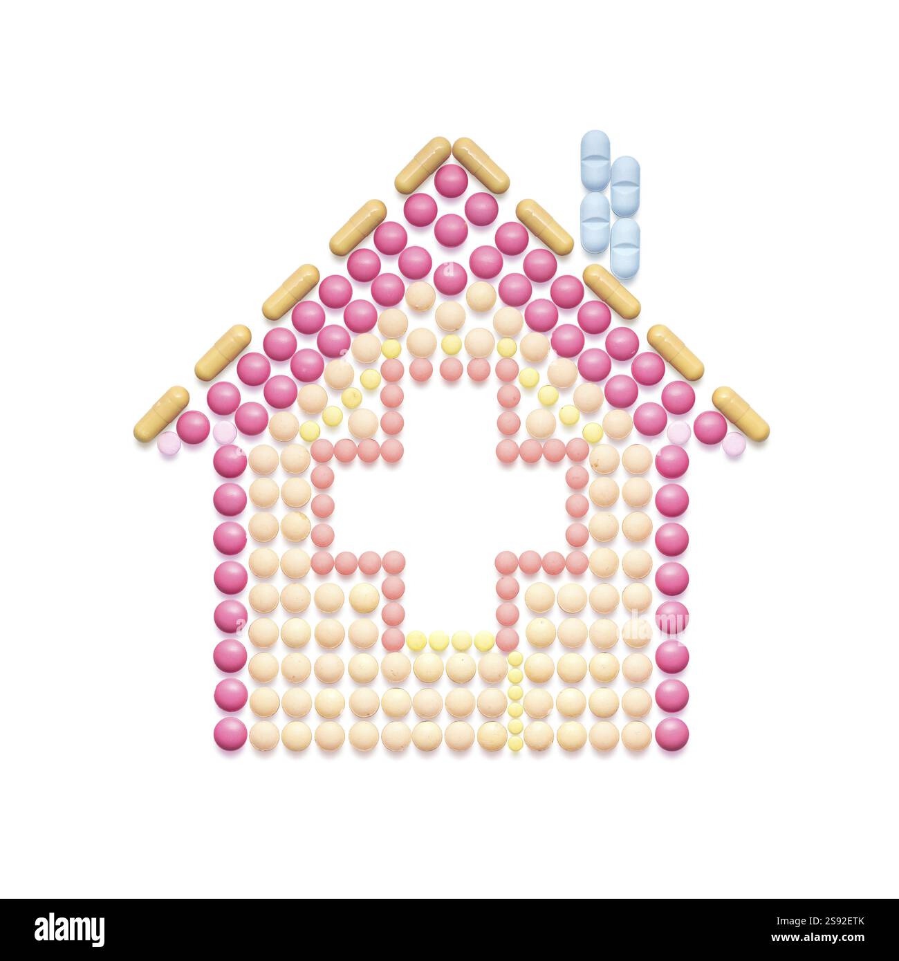 Creative medicine and healthcare concept of pills made in the shape of ...