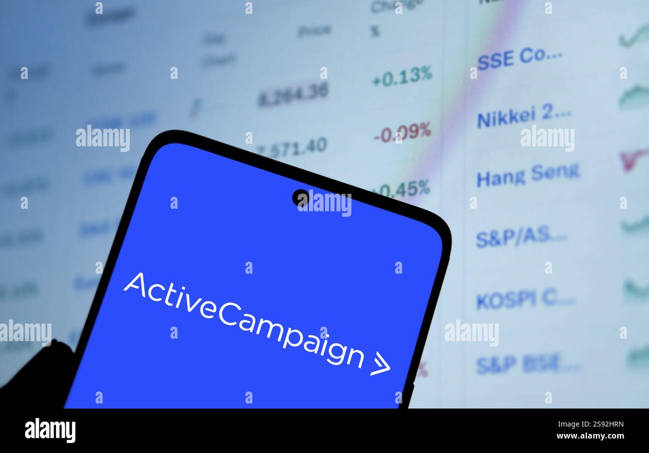 Dhaka, Bangladesh- 19 Jan 2025: active compaign logo is displayed on smartphone. ActiveCampaign ...