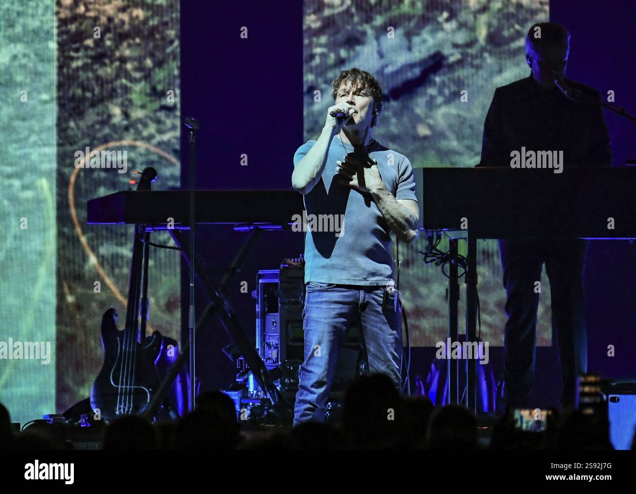 The Norwegian band a-ha singer Morten Harket performs at the Mercedes ...