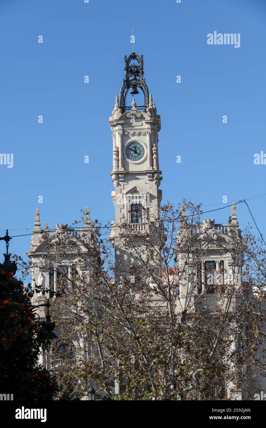 Facade of the City Hall of Valencia Stock Photo - Alamy