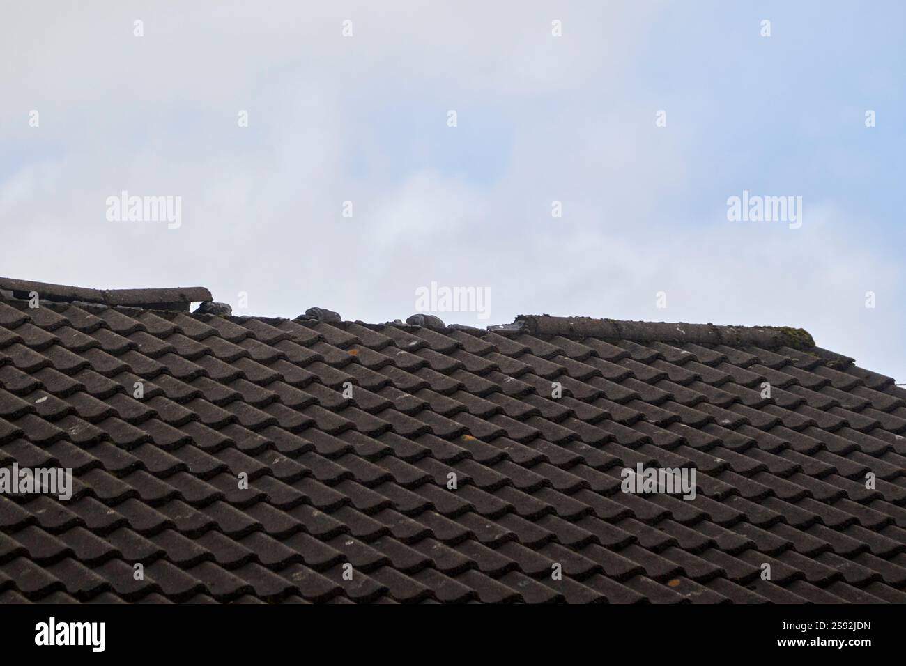 ridge tiles missing and damaged during high winds in red warning due to ...