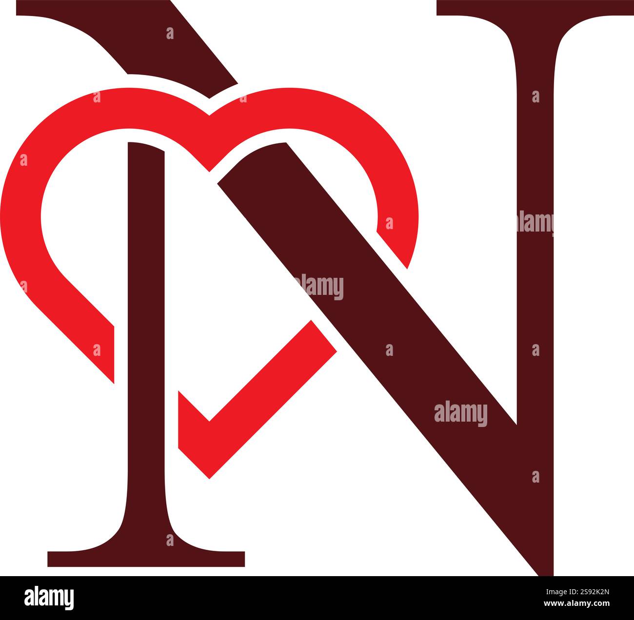 Love Inspired Letter N Logo Stock Vector Image & Art - Alamy