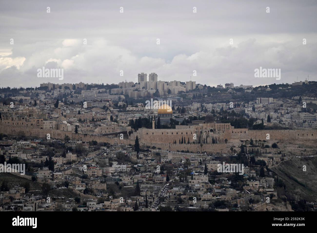 The Dome of the Rock Mosque in the Al-Aqsa Mosque compound in the Old ...