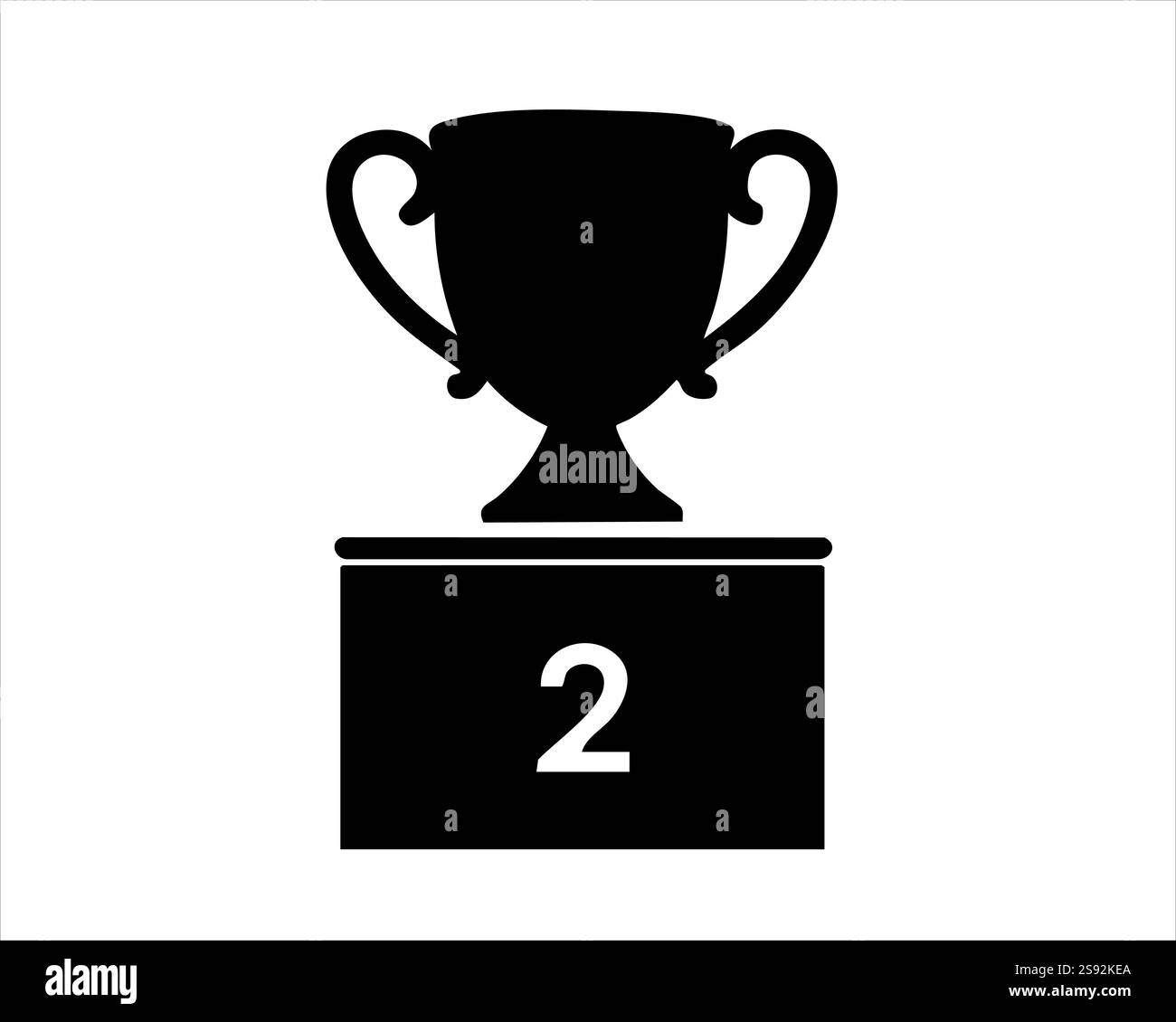 Champion Trophy on Winner's Podium Silhouette Icon Stock Vector Image ...