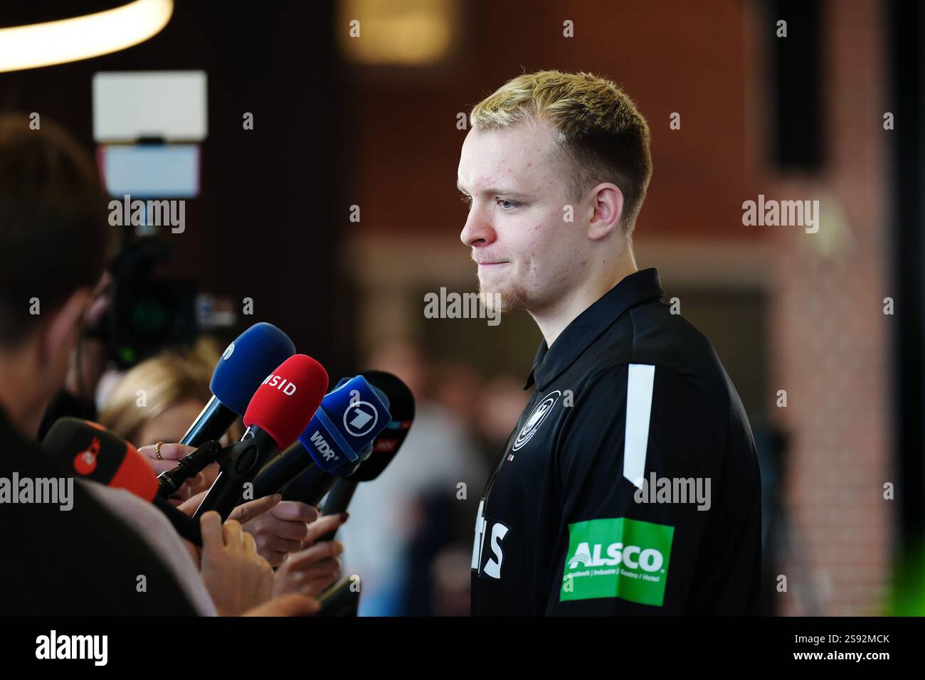 Justus Fischer (Deutschland, #54) DEN, Pressekonferenz Deutschland ...