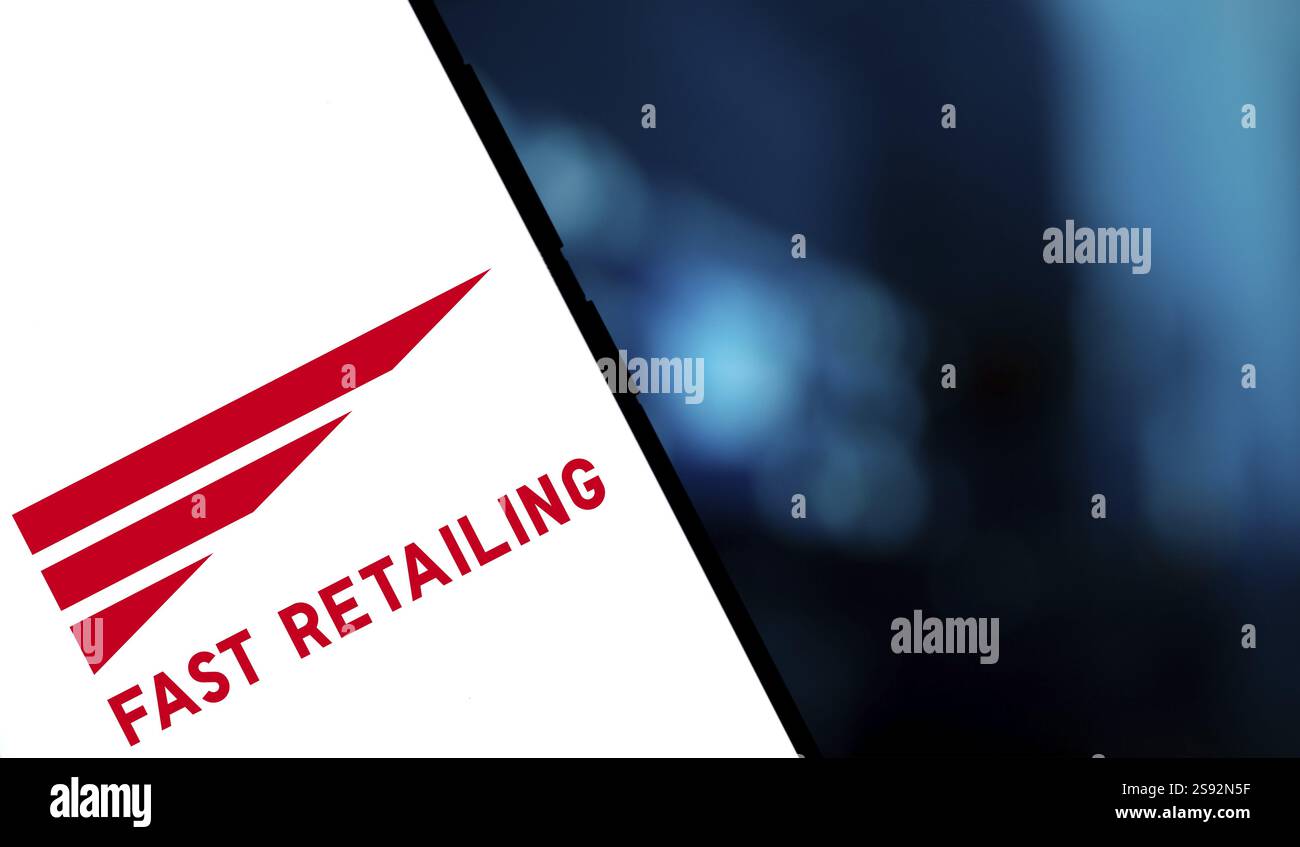 Dhaka, Bangladesh- 28 Nov 2024: Fast Retailing logo is displayed on ...