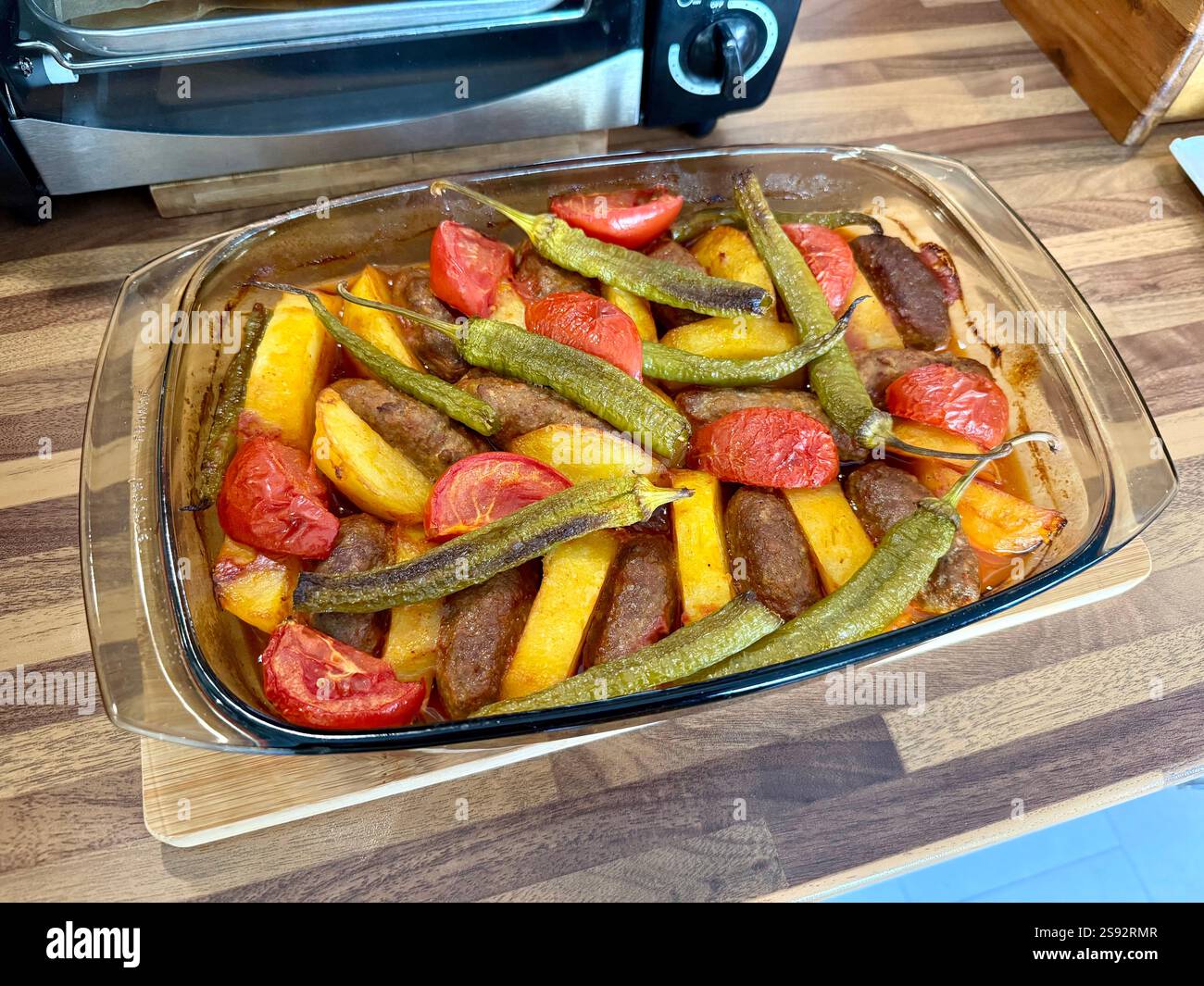 Izmir kofte Traditional Homemade Turkish Food Kofta in glass tray Stock ...