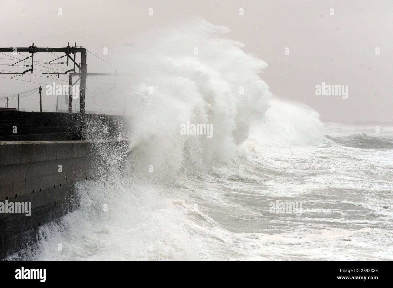 Storm Eowyn at Saltcoats, North Ayrshire. Scotland. 24/01/25 Stock ...