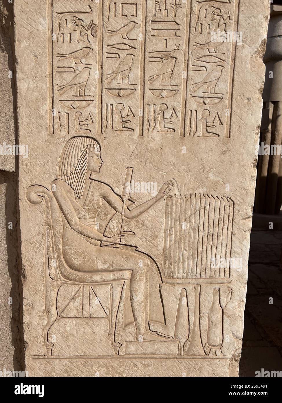 Beautiful wall reliefs on the walls of Horemheb tomb in Saqqara in Giza ...