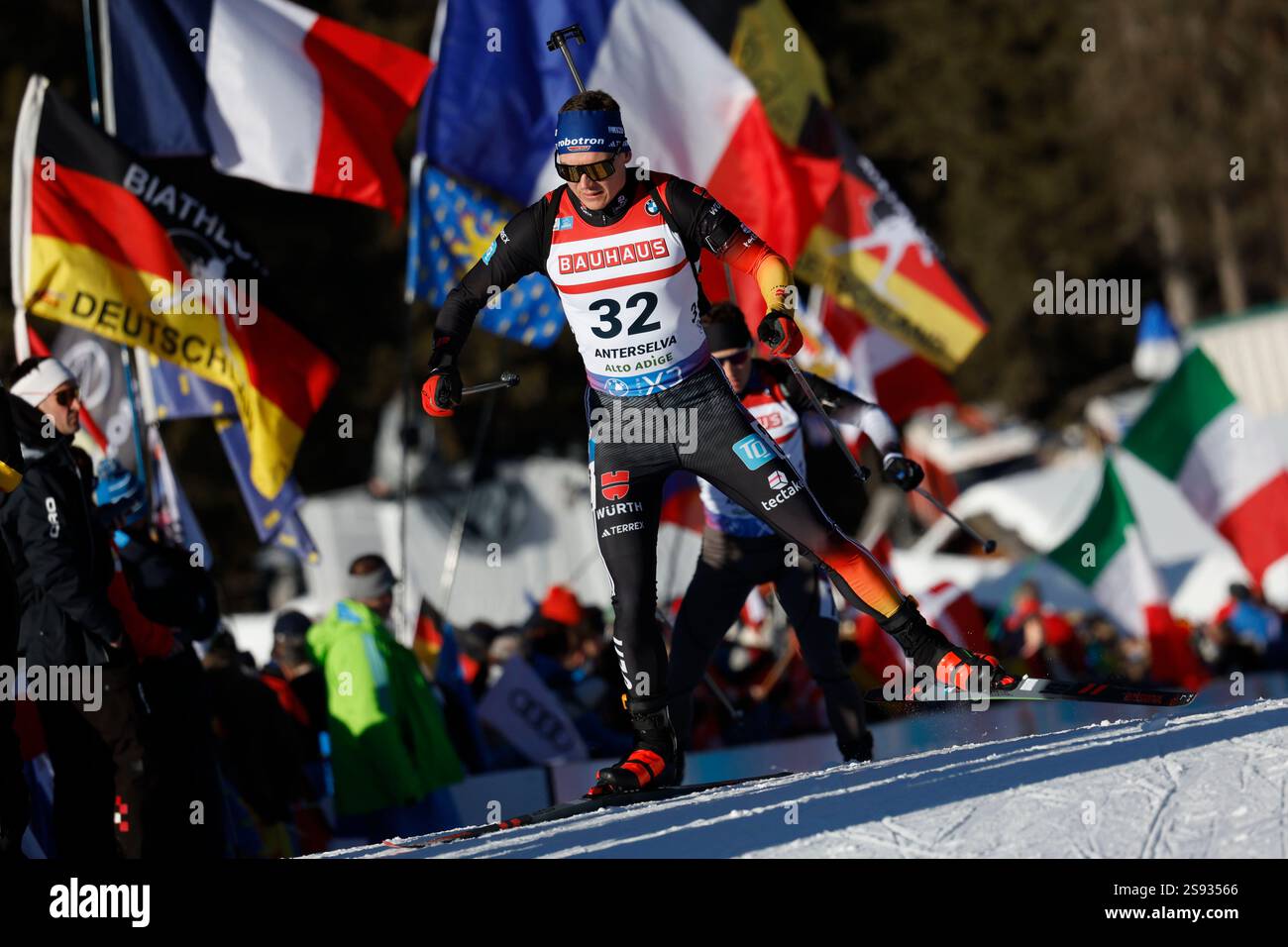Justus Strelow of Germany competes during a Biathlon men's World Cup ...