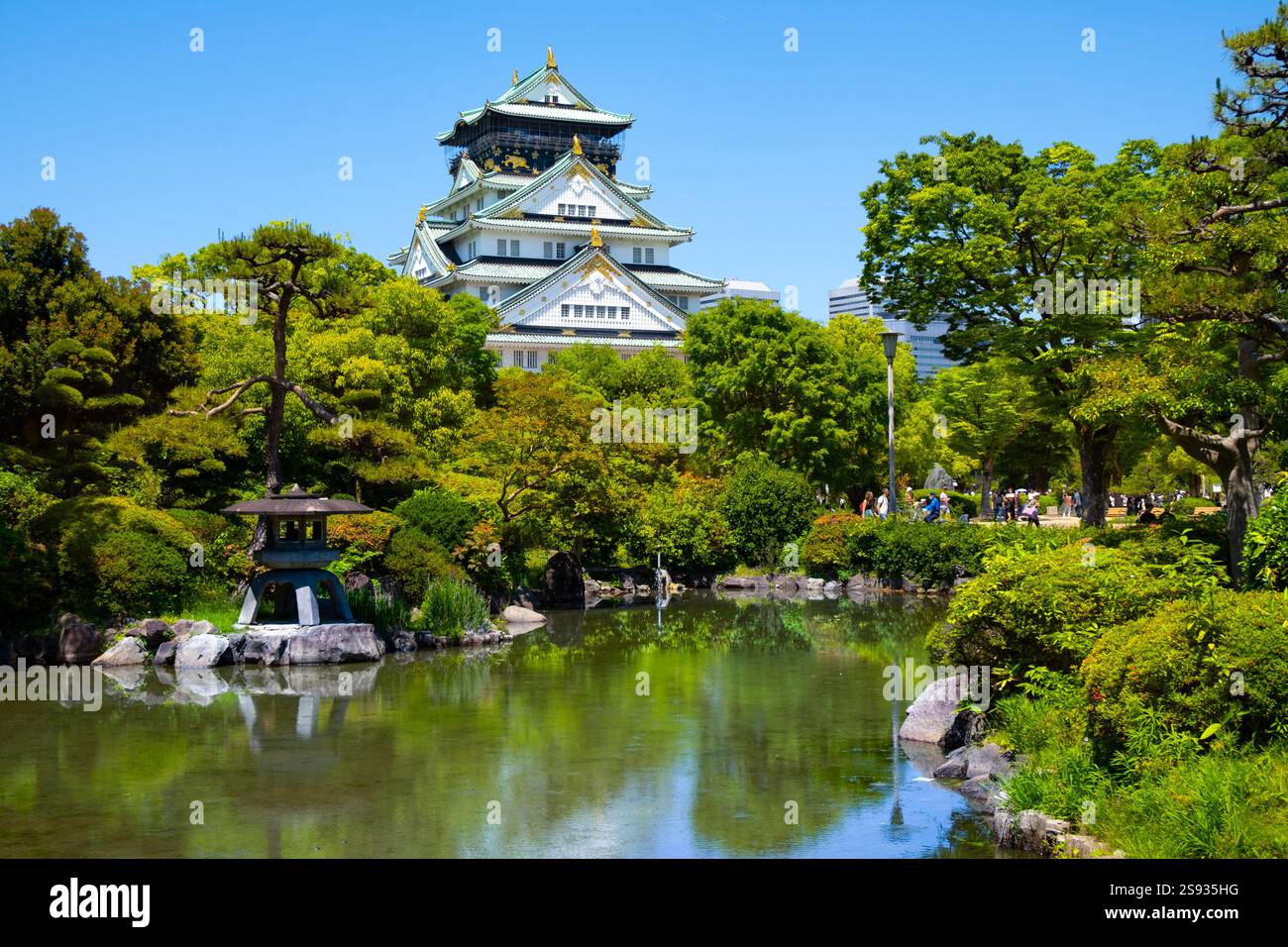 Osaka castle and garden pond, Osaka - Japan Stock Photo - Alamy