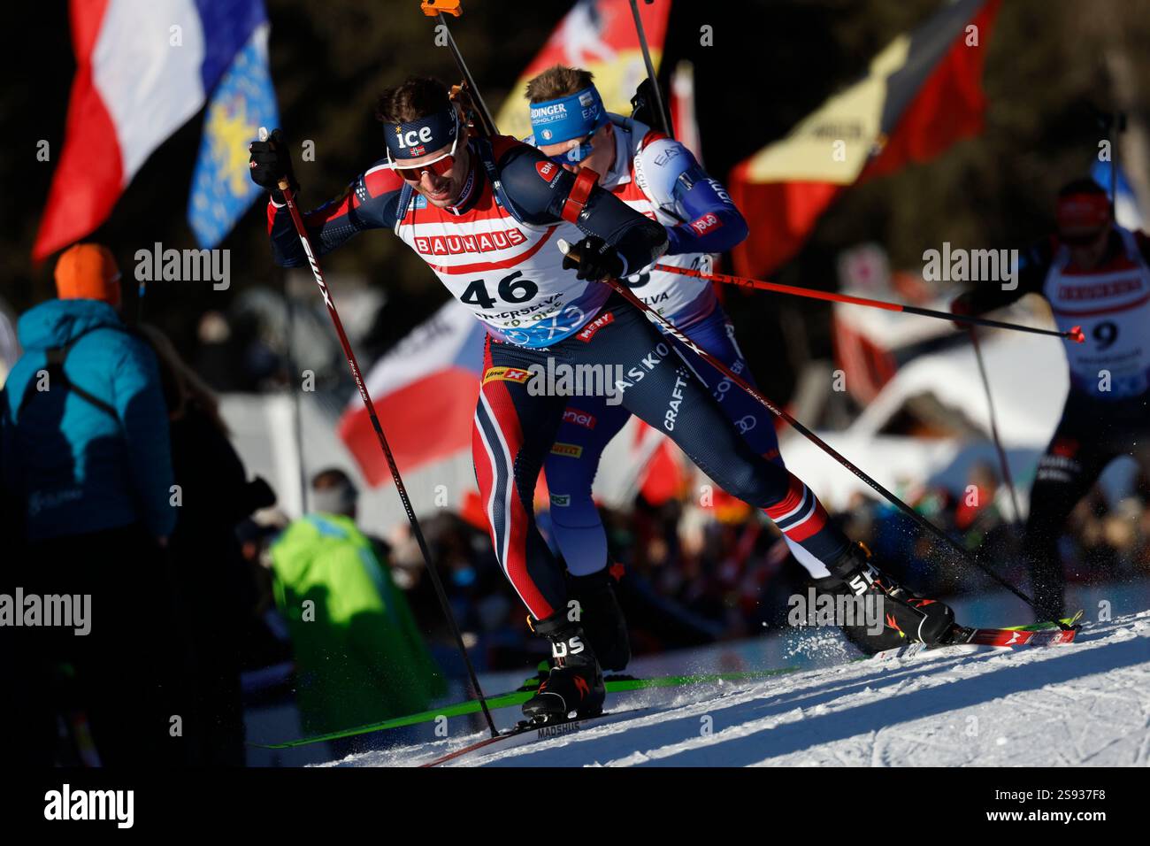 Sturla Holm Laegreid of Norway competes during a Biathlon men's World ...