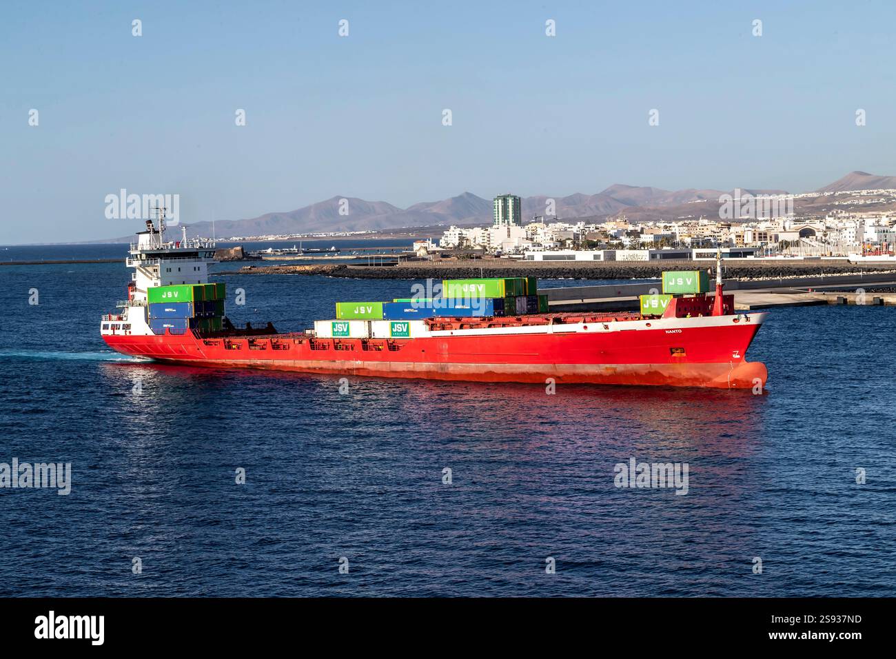 Container ship Nanto IMO 9083043 in Arrecife harbour, Lanzarote, Canary ...