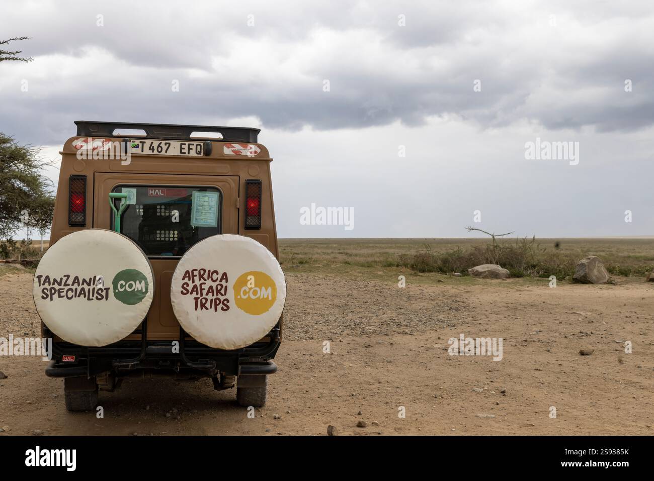 Serengeti, Tanzania - November 20, 2024: Safari jeep parked at the ...