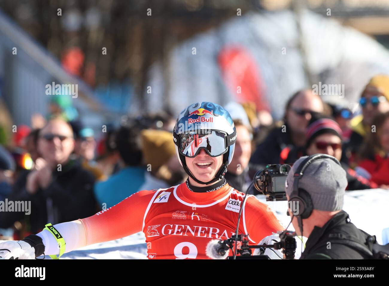 KITZBUEHEL, AUSTRIA - JANUARY 24: Franjo von Allmen of Switzerland during the Audi FIS Alpine ...