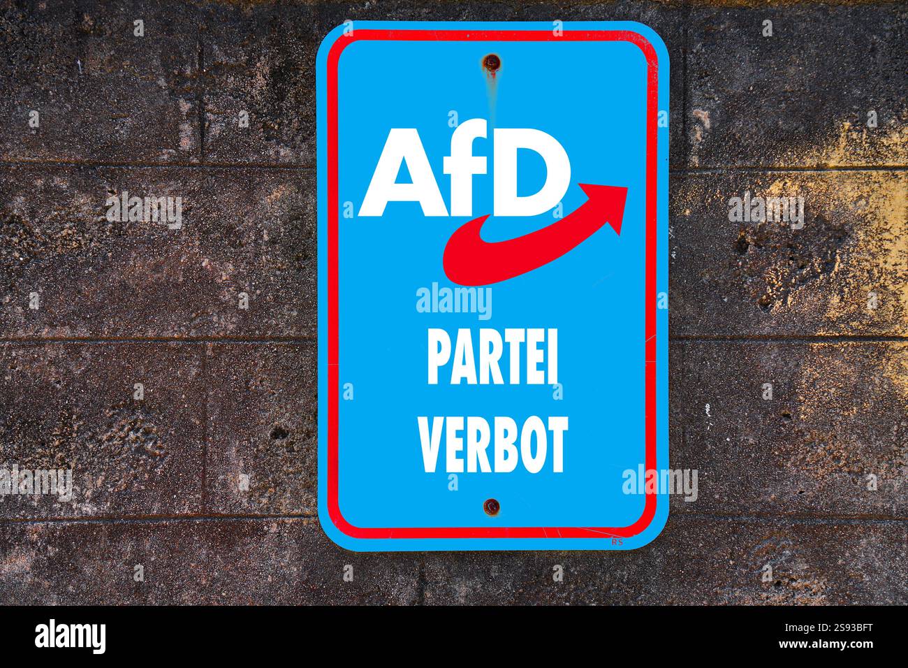 Bavaria, Germany - January 24, 2025: A sign with the AfD logo and the ...
