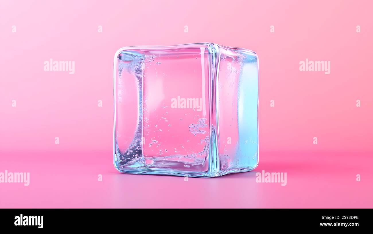 Melting Ice Cube on Pastel Glass Background 3D Transparent,Clear Glass ... Melting Ice Cube on Pastel Glass Background 3D Transparent,Clear Glass ...