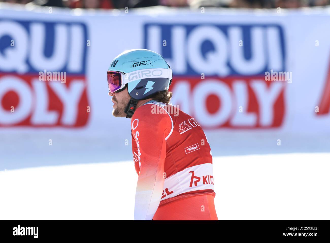 KITZBUEHEL, AUSTRIA - JANUARY 24: Alexis Monney of Switzerland during ...