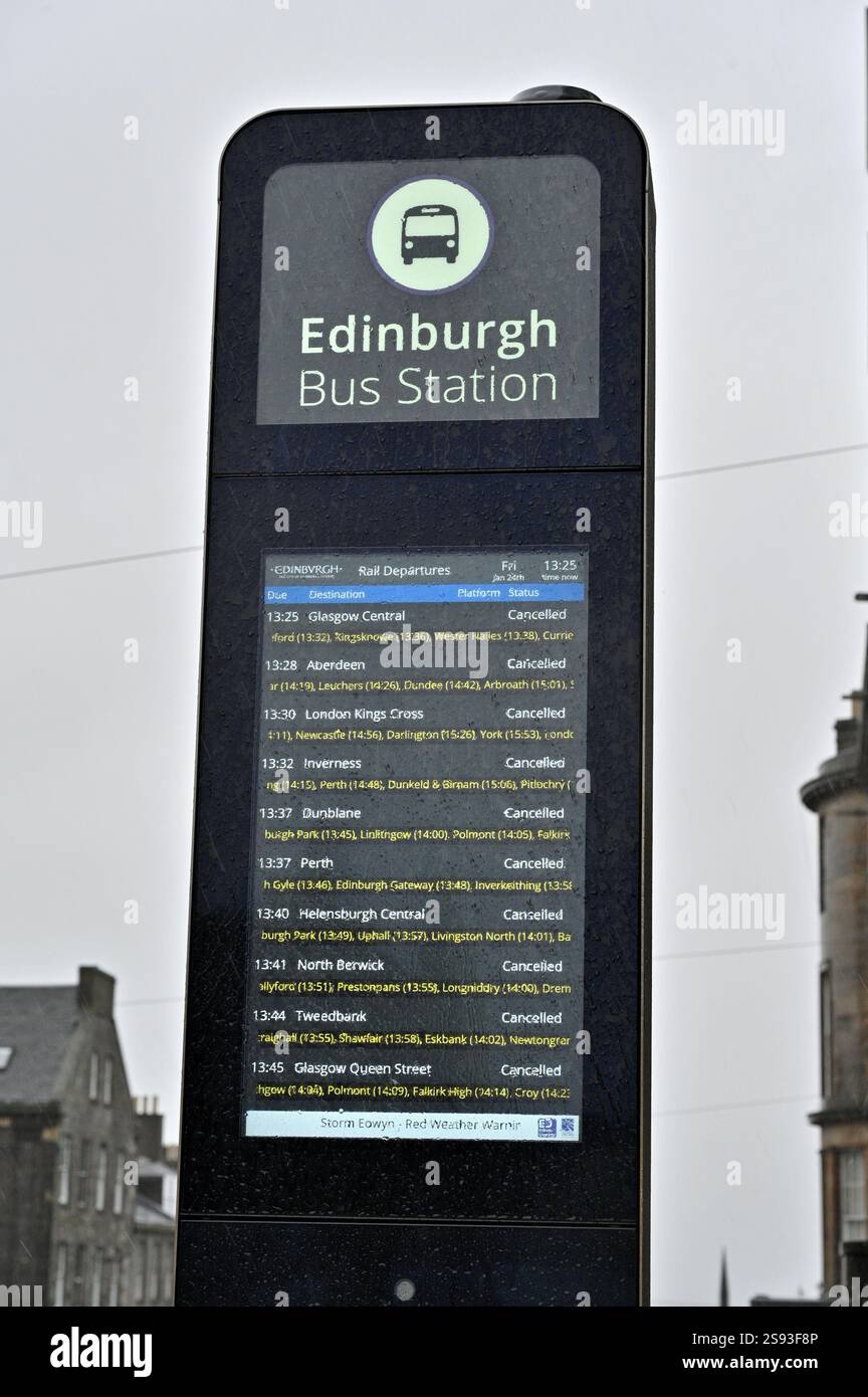 Edinburgh, Scotland, UK. 24th Jan 2025. Storm Éowyn wind hits the city ...