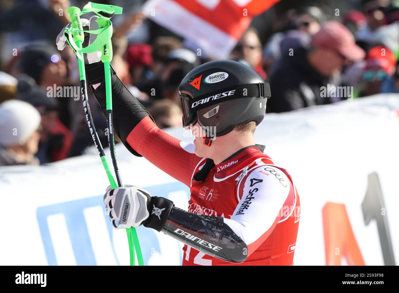 KITZBUEHEL, AUSTRIA - JANUARY 24: Raphael Haaser of Austria during the ...