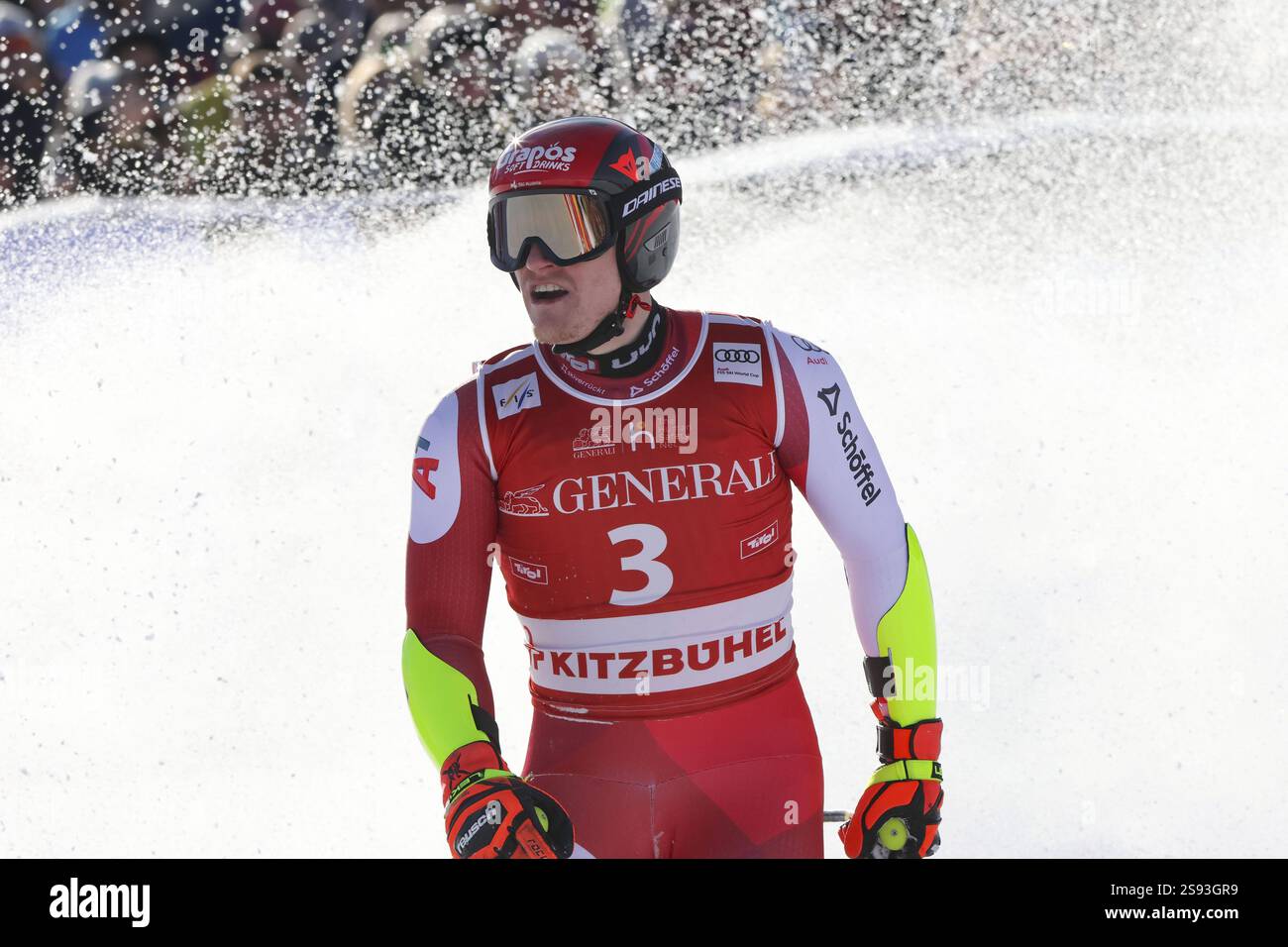 KITZBUEHEL, AUSTRIA - JANUARY 24: Stefan Babinsky of Austria during the ...