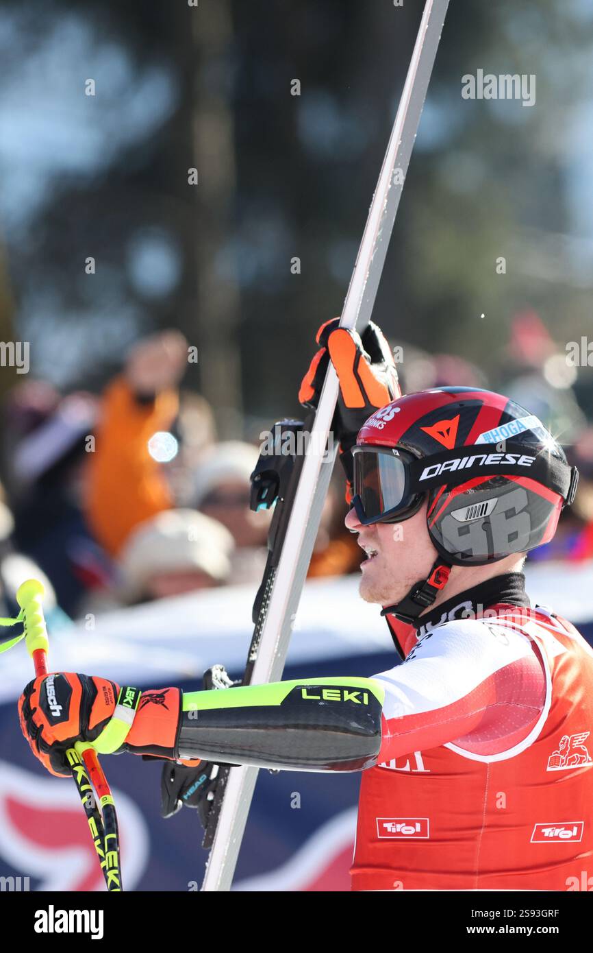 KITZBUEHEL, AUSTRIA - JANUARY 24: Stefan Babinsky of Austria during the ...
